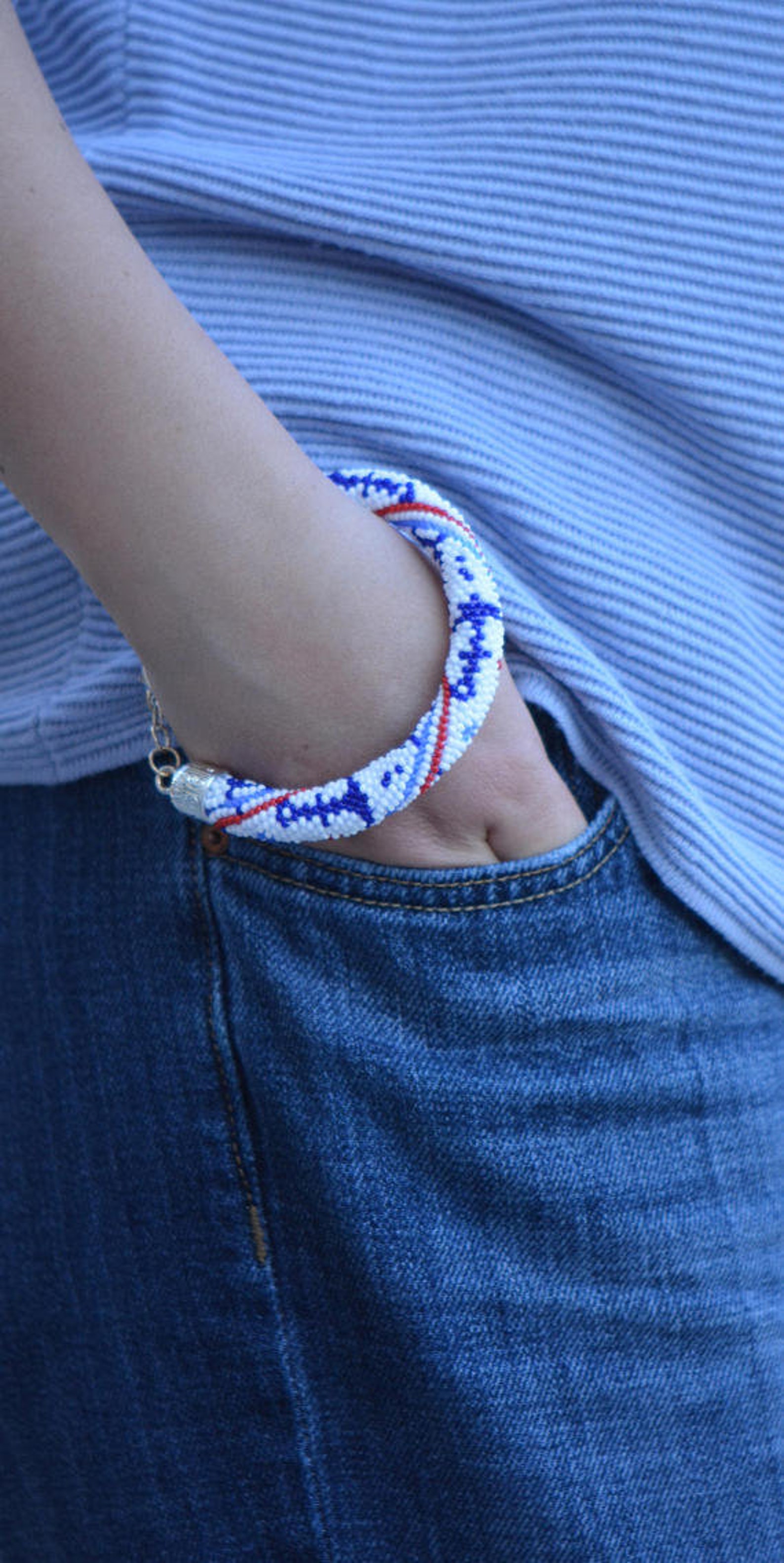 Beaded Bracelet Tutorial Bead Crochet Nautical Yacht Bracelet - Etsy