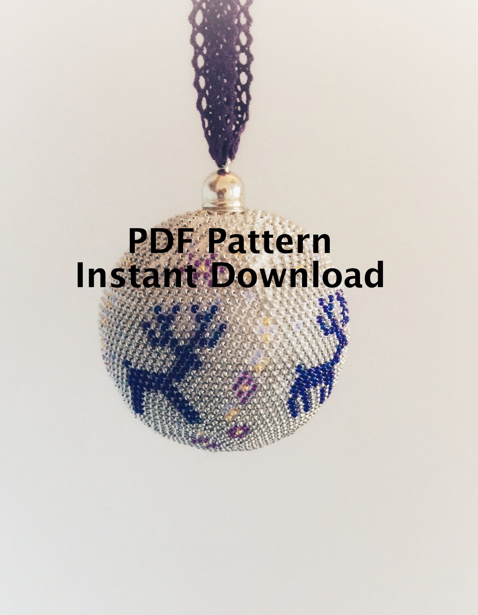 Beaded Christmas Ornament Pattern, Bead Crochet Ball Scheme, PDF ...