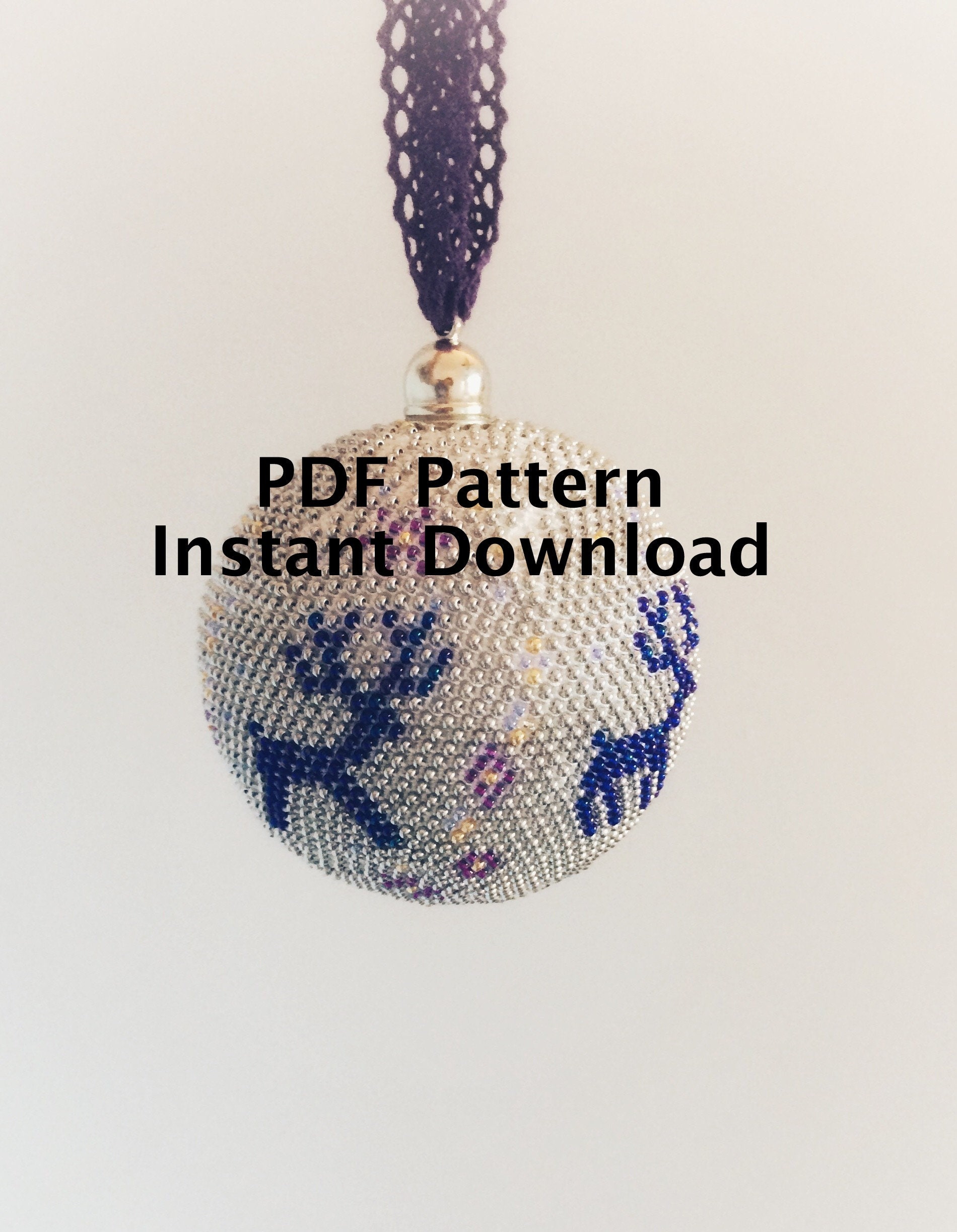 Beaded Christmas Ornament Pattern, Bead Crochet Ball Scheme, PDF ...