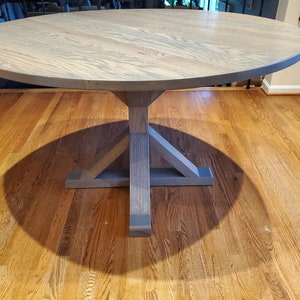 Custom Round Trestle Table - Oak - Etsy