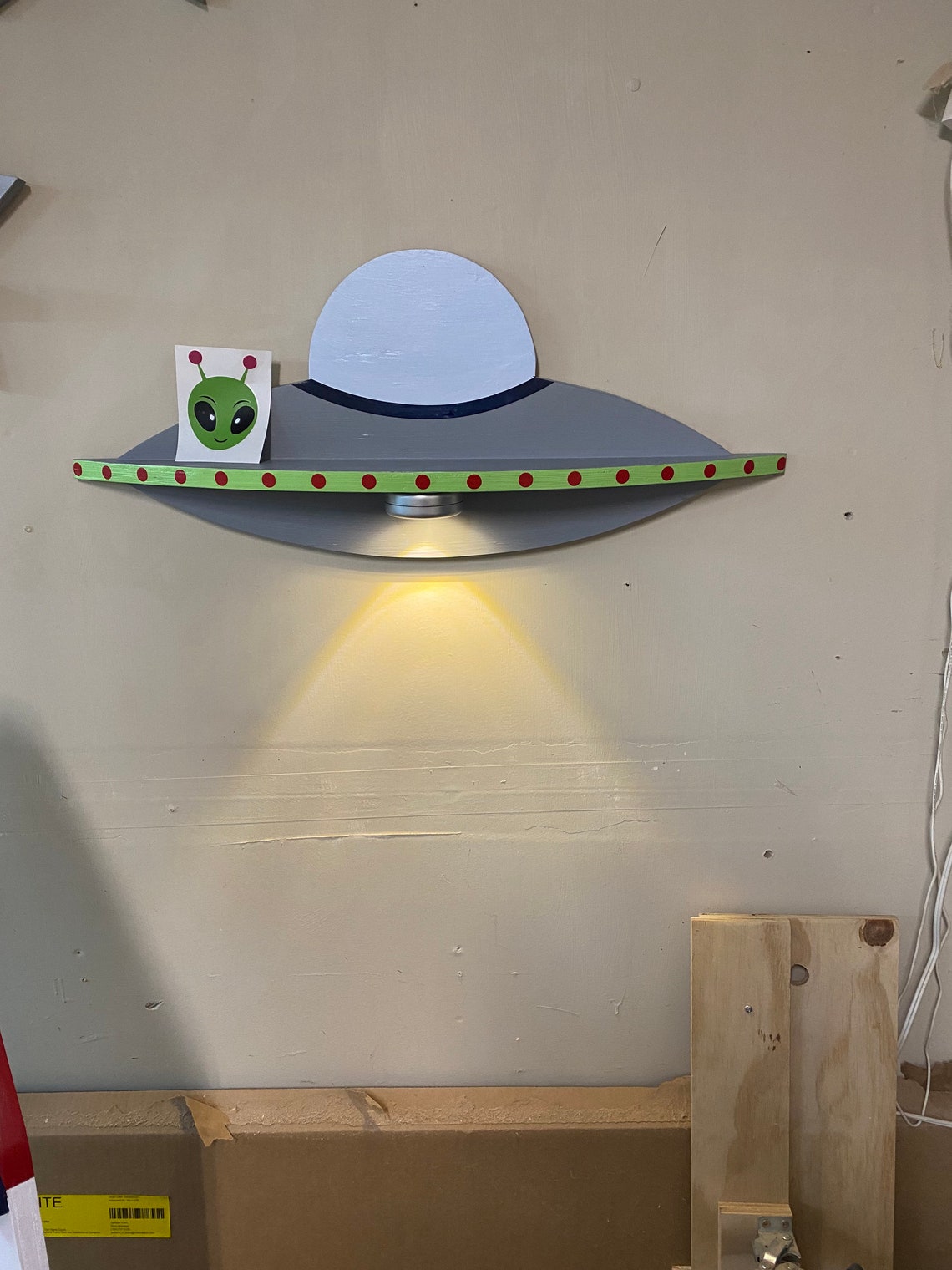 UFO shelf with light | Etsy