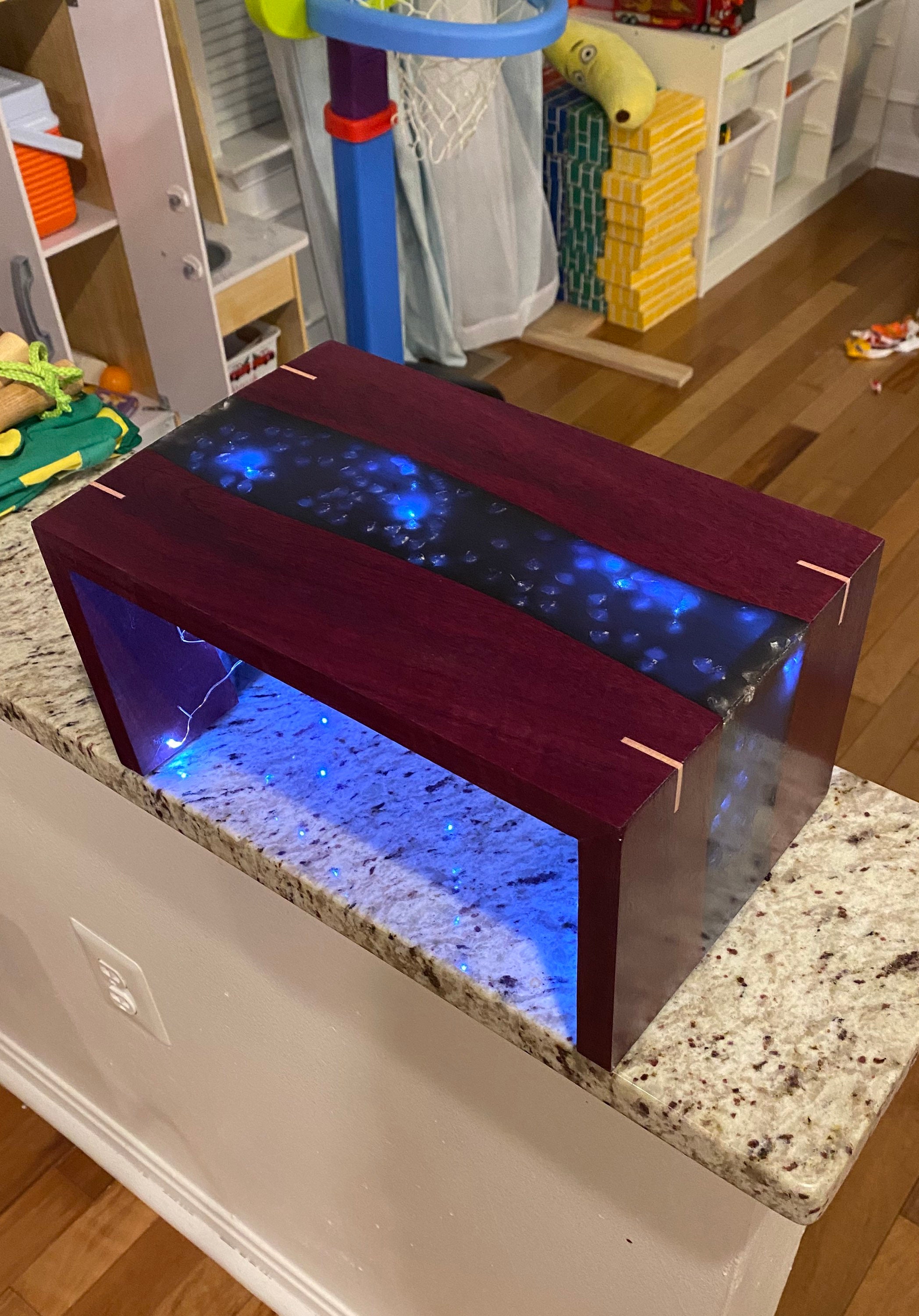 Custom Waterfall Epoxy River Step Stool Nightlight | Etsy