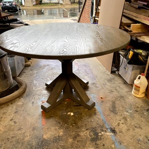 Custom Round Trestle Table - Oak - Etsy