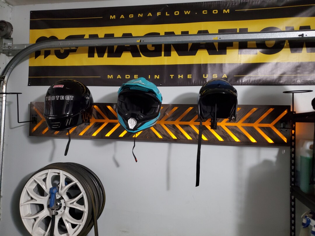 Custom LED Chevron Epoxy Helmet Rack - Etsy