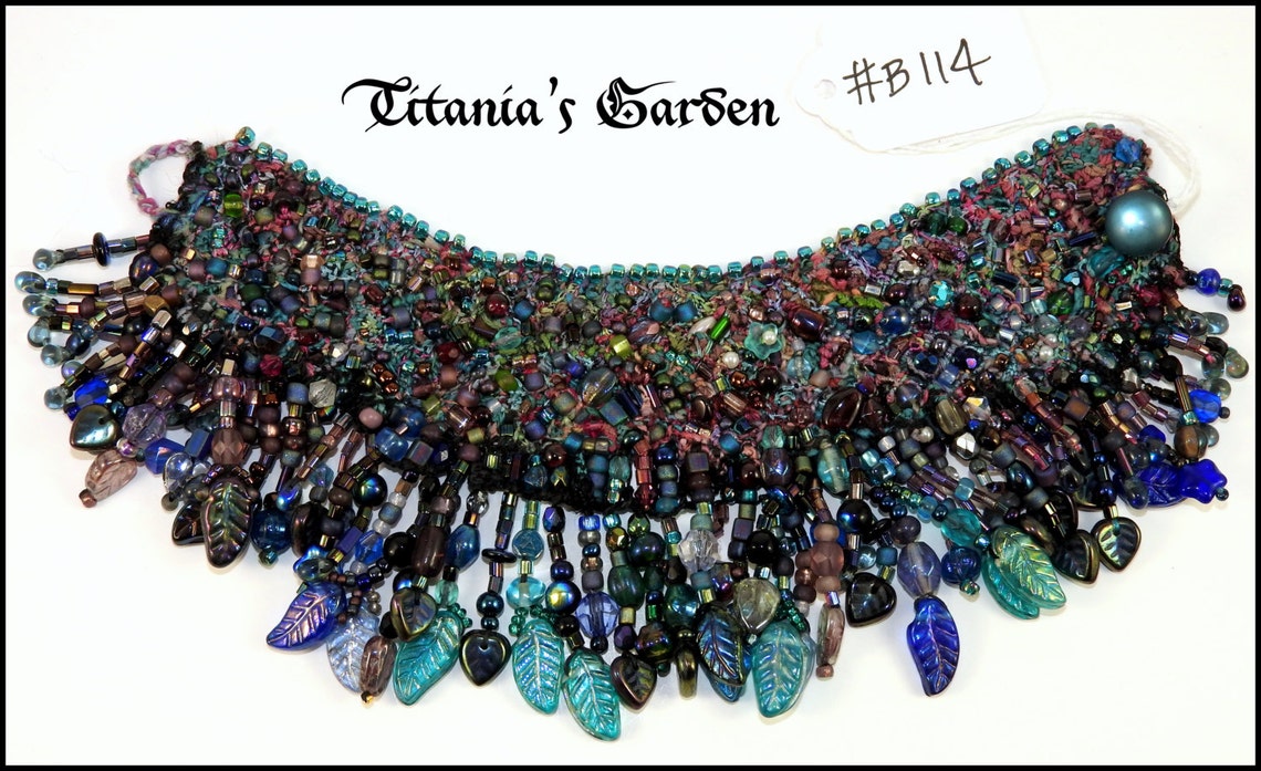 B114 Beaded & Embellished Fantasy Cuff - Etsy UK