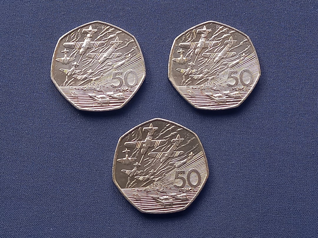 3 X 1994 Dday Aircraft 50p / Fifty Pence - Uncirculated - Etsy