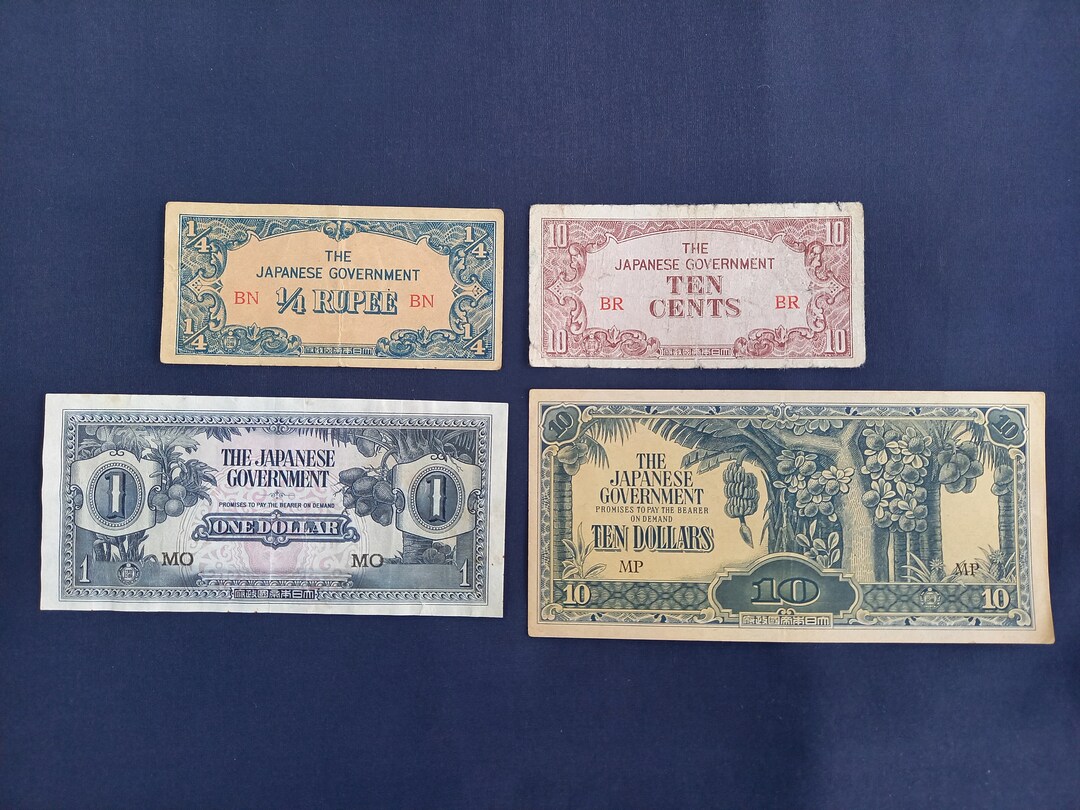 4 WW2 Japanese Occupation of Malaya / Burma Banknotes - Etsy