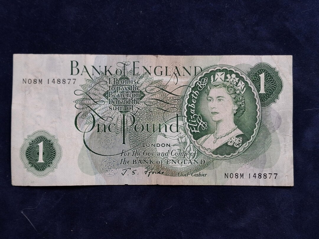 1966 - 1970 Queen Elizabeth II Large One Pound Note J S Fforde N08M - Etsy