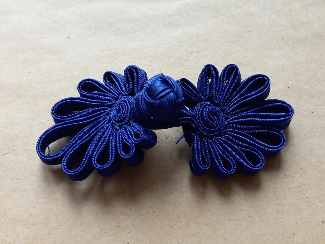 1 Beautiful Navy Blue Satin Frog Fasteners 8cm X 2.5cm - Etsy