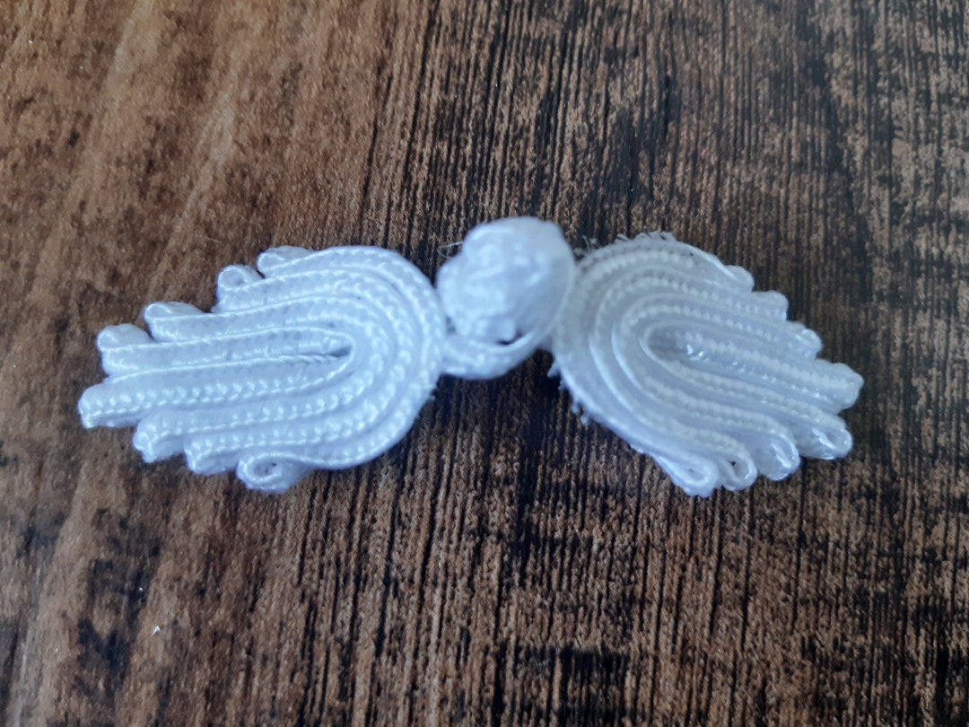 1 Beautiful White Cord Frog Fastener / Closure - 7.5cm X 2cm - Etsy