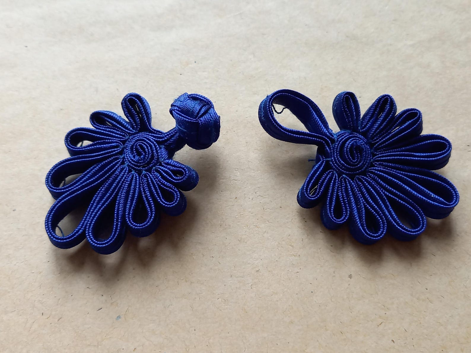 1 Beautiful Navy Blue Satin Frog Fasteners 8cm X 2.5cm - Etsy