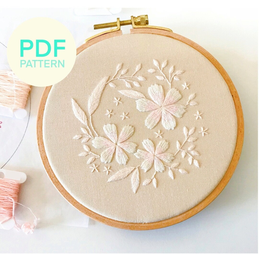 Embroidery PDF Pattern. Beginner Embroidery, Digital Download Pattern ...