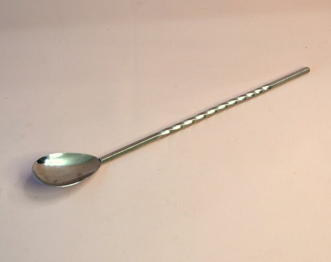 Vintage Milkshake Spoon, Cocktail Muddler, Twisted Handle, Stainless ...