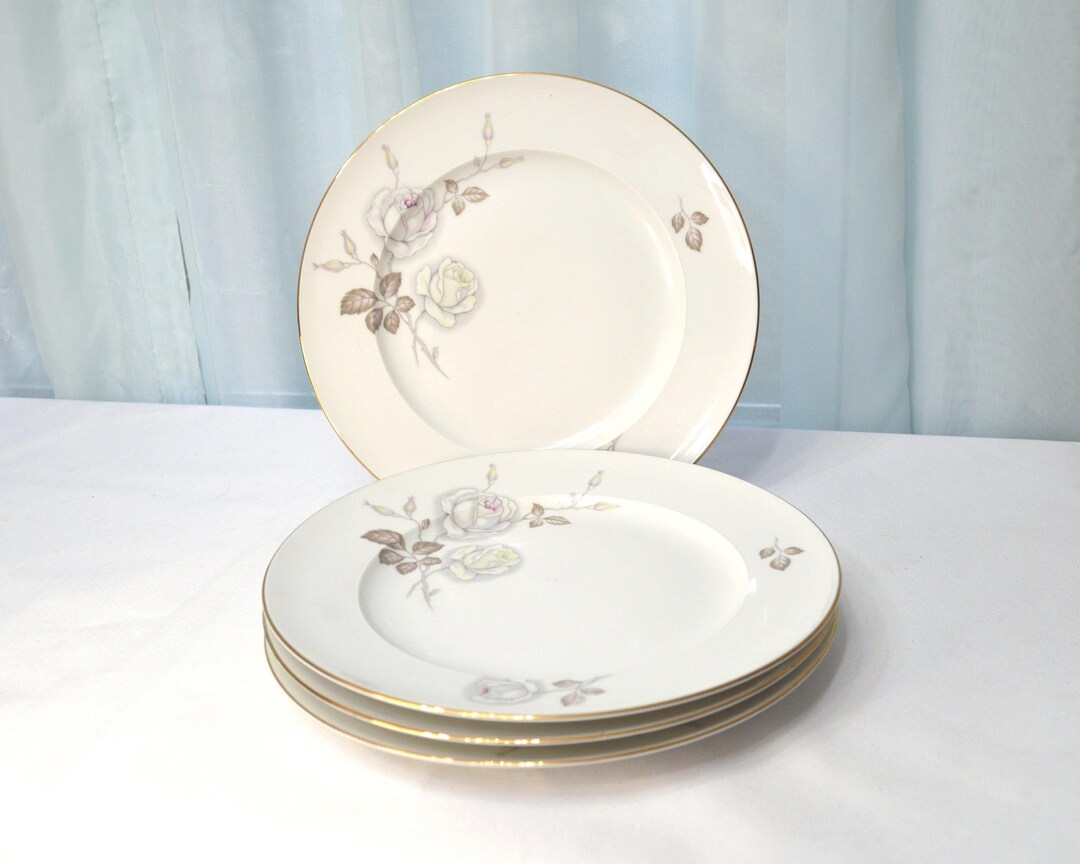 Vintage Dinner Plates, Sweetheart Rose Pattern by Johann Haviland ...