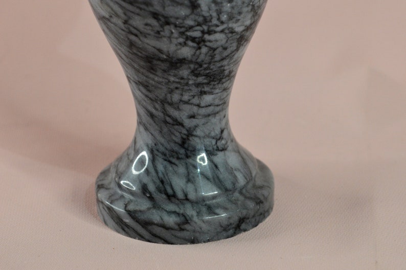 Dark Gray and Black Marble Vase, Classic Natural Turned and Polished ...