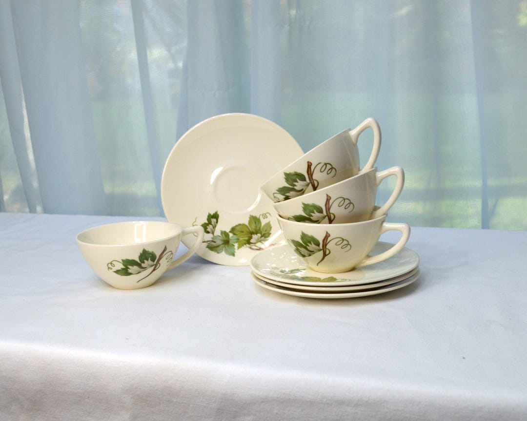 Coffee Cups and Saucers in the Grapevine Pattern by Knowles China ...