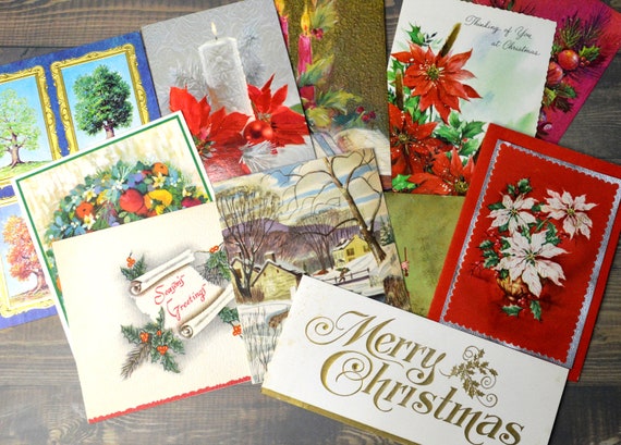 Vintage Used Christmas Cards 1960s and 1970s Secular Themes - Etsy
