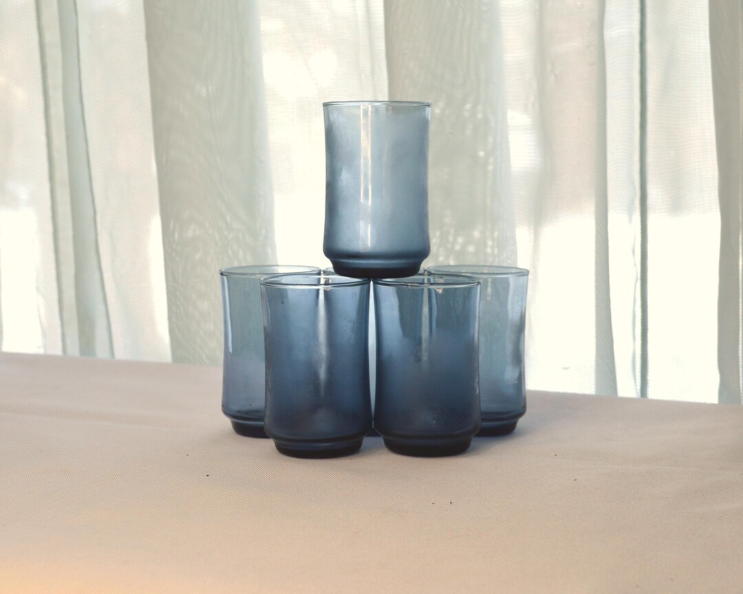 Colorful Blue Glass Juice Cups, Bolero by Libbey, Set of 6 - Etsy
