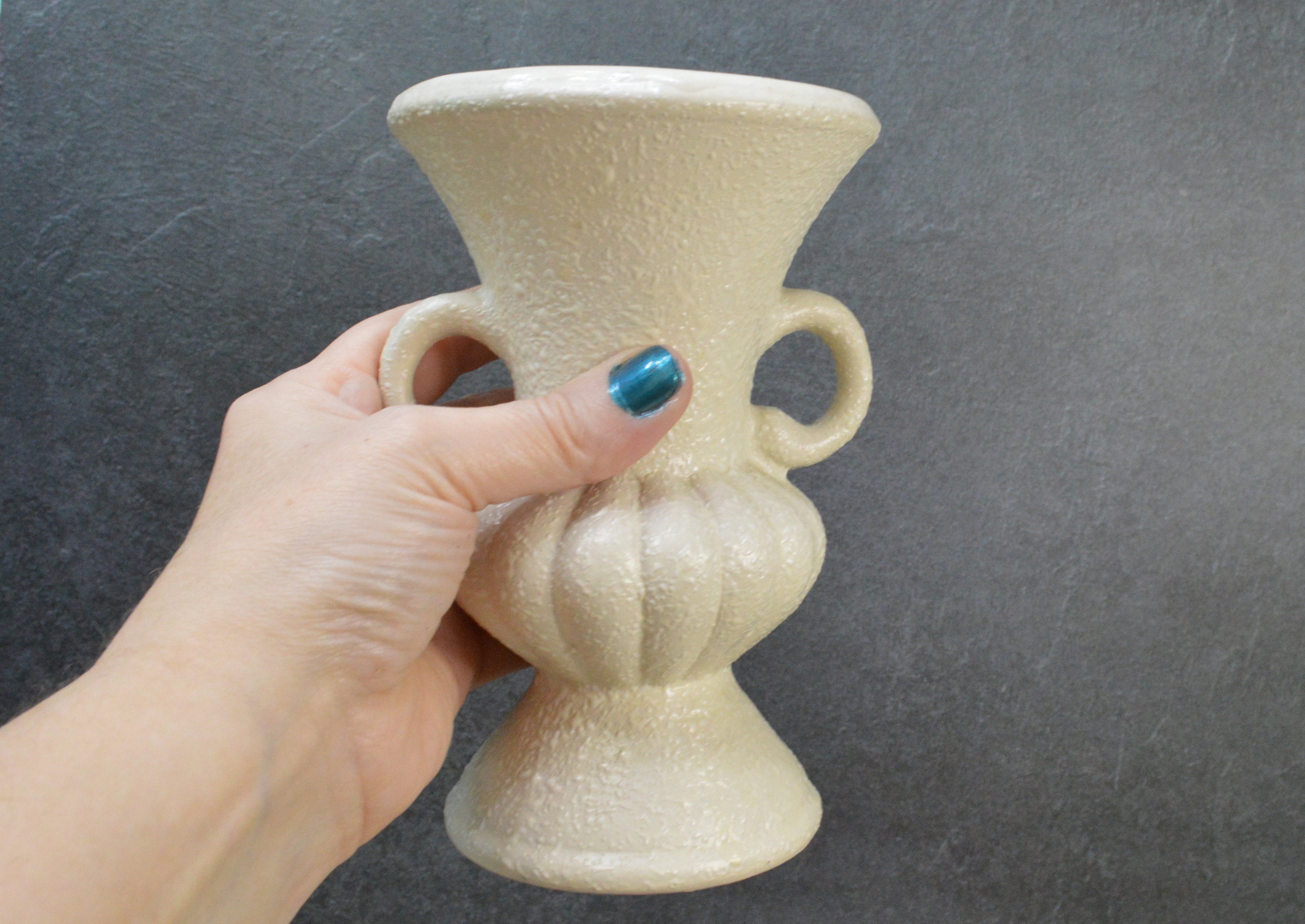 Vintage Urn Vase Cream With Pebble Glaze and Two Handles - Etsy