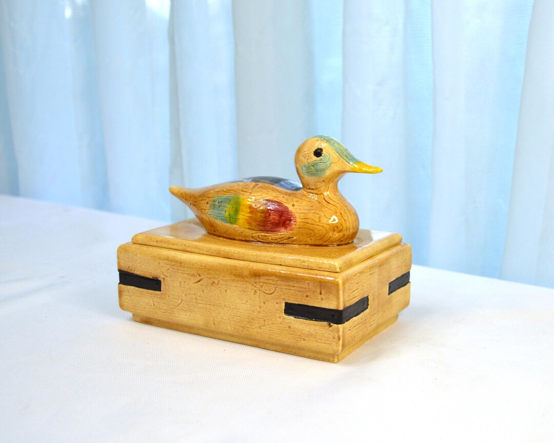 Ceramic Duck Treasure Box, Vintage Lodge or Lake House Decor - Etsy