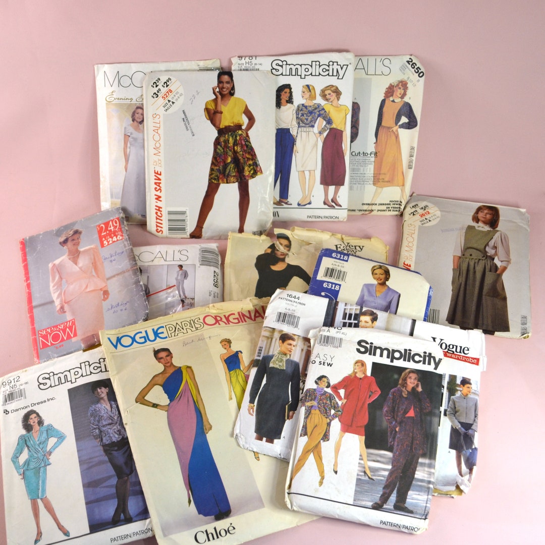 Lot of 20 1990s Sewing Patterns for Women's Dresses, Blouses, Skirts ...