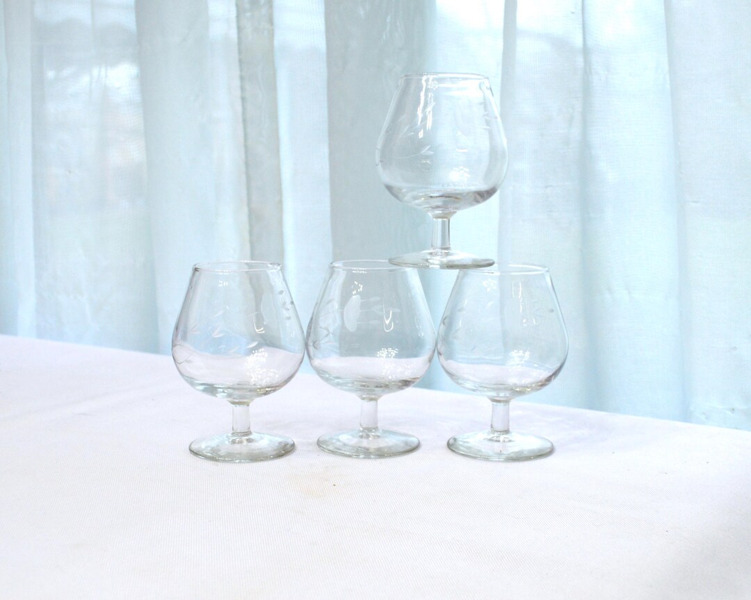 Princess House Brandy Snifters, Heritage Pattern, Set of 4 - Etsy