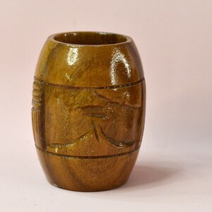 Hawaiian Carved Wood Cups, Set of 12, Perfect for Tiki Bar or Beach ...