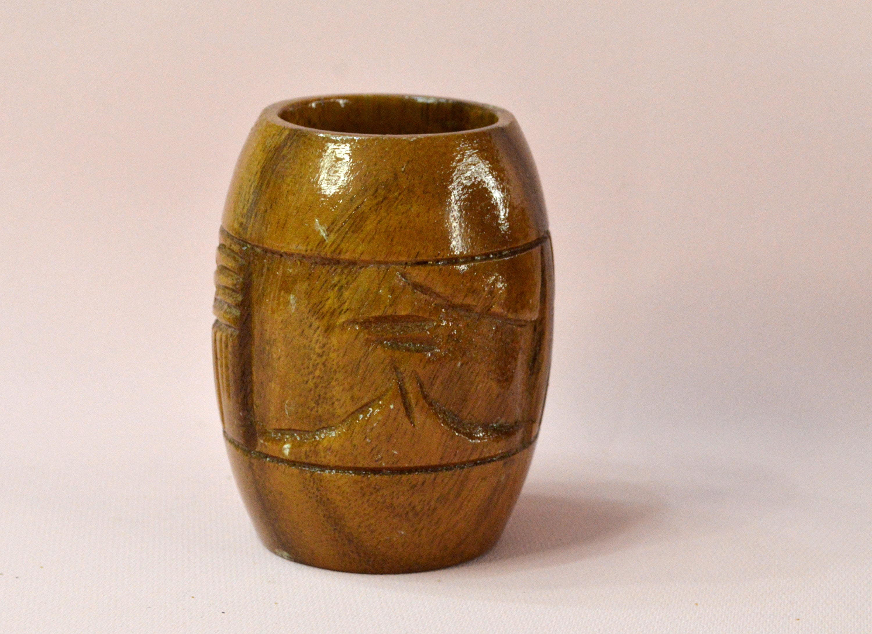 Hawaiian Carved Wood Cups, Set of 12, Perfect for Tiki Bar or Beach ...