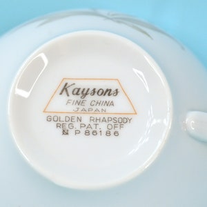Vintage Kayson Golden Rhapsody Teacups, White With Gray Lily of the ...