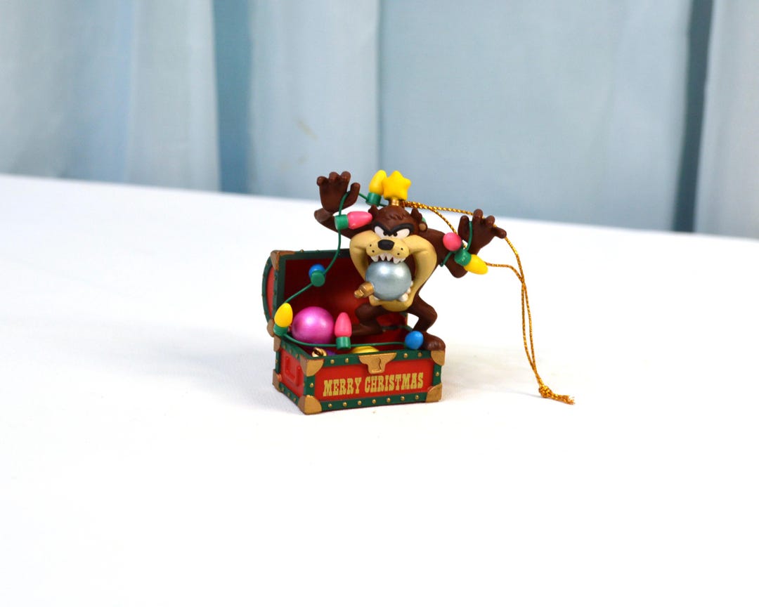 1990s Looney Tunes Christmas Ornament, Tasmanian Devil Taz in Treasure ...