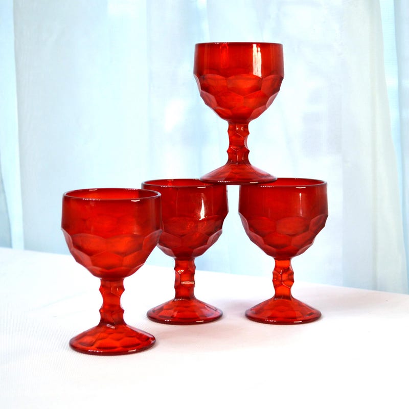 Viking Red Glass Goblet - Etsy