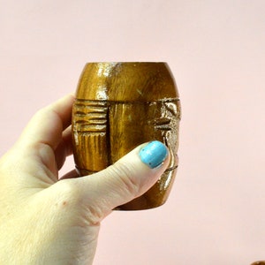 Hawaiian Carved Wood Cups, Set of 12, Perfect for Tiki Bar or Beach ...