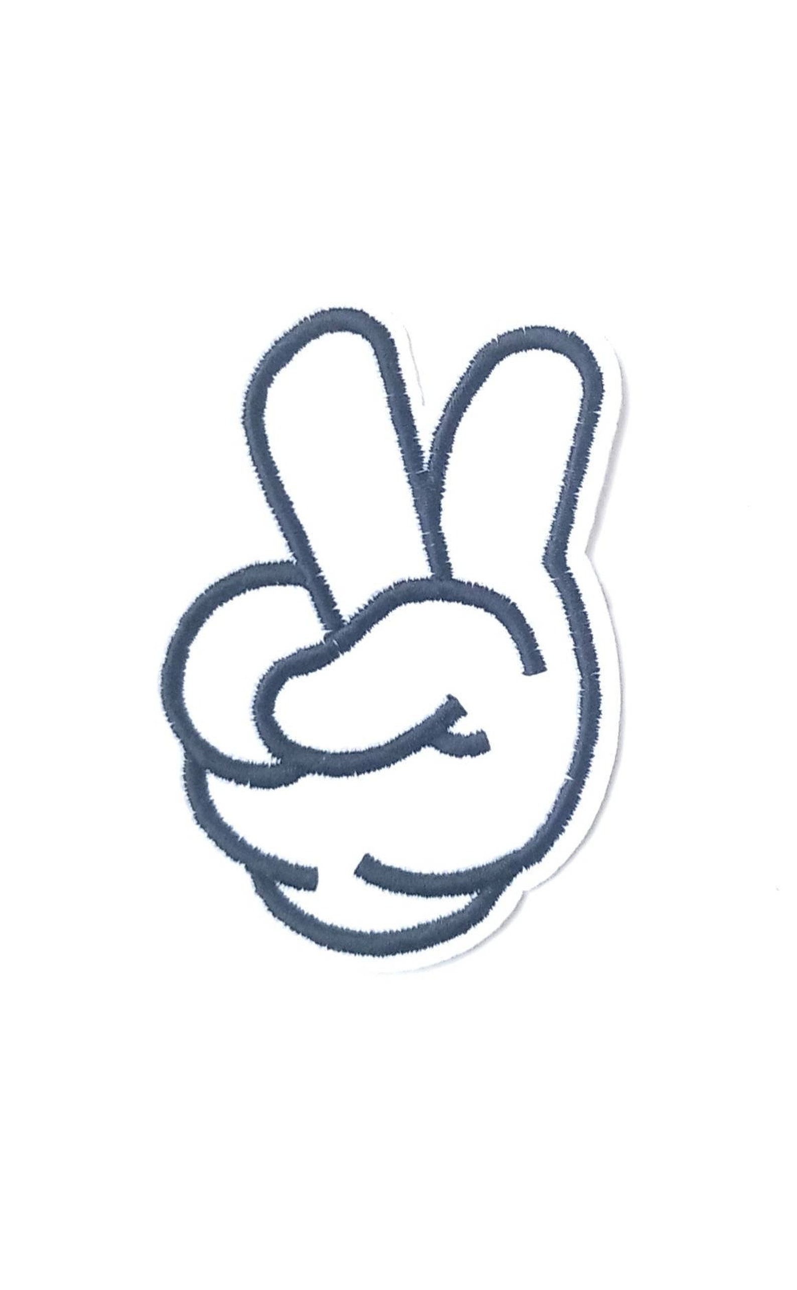Mickey Mouse White Glove Patch Peace Sign Iron on Patch - Etsy