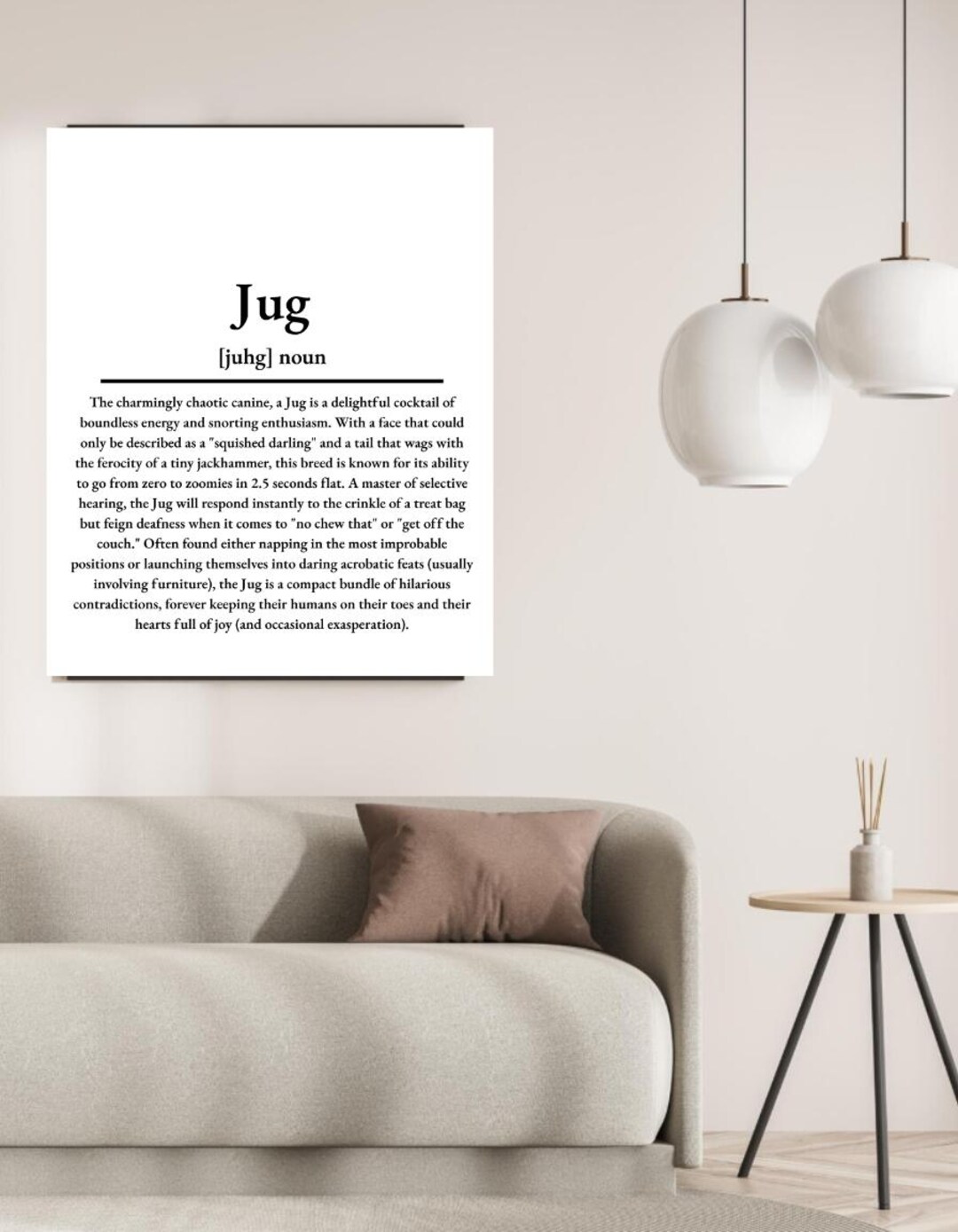Humorous Jug Dog Definition Print | Funny Pug Jack Russell Art ...