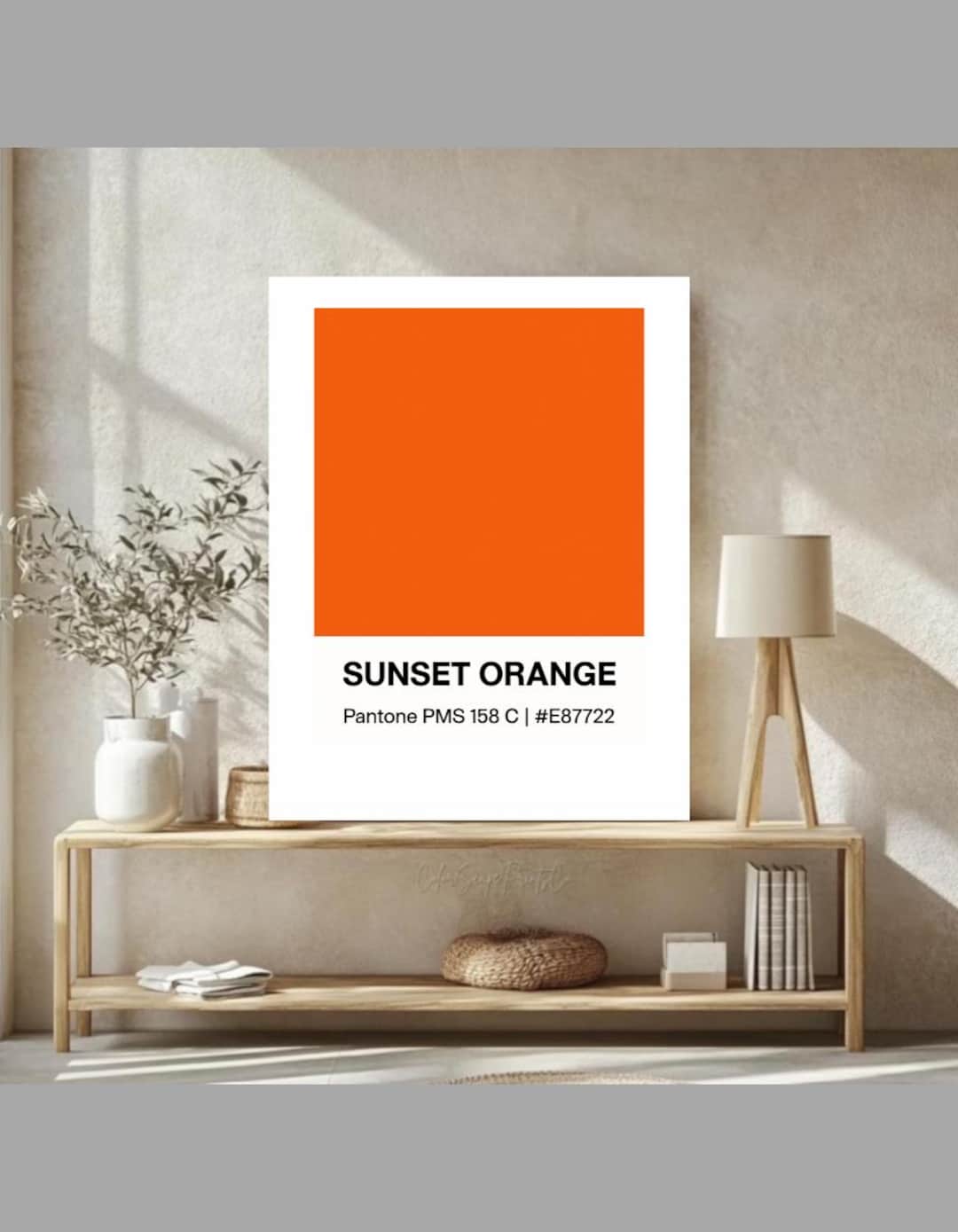 Sunset Orange Color Swatch Print | Pantone PMS 158 C | Mid-century ...