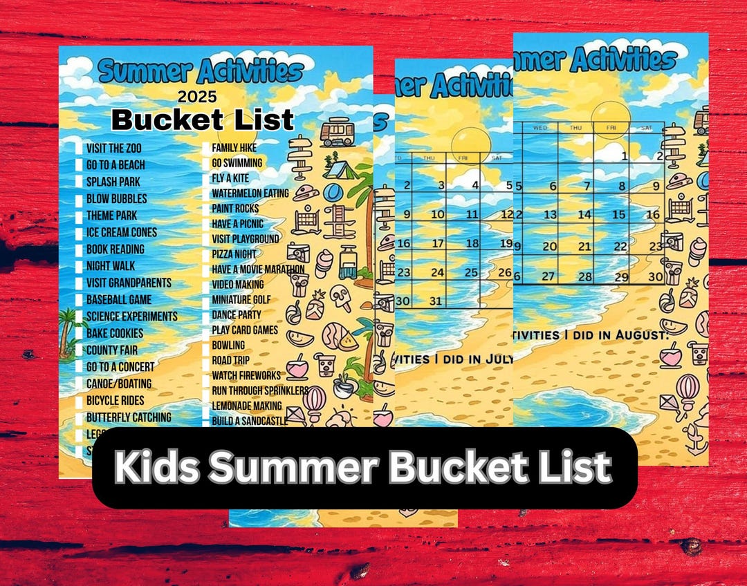 Summer Bucket List for Kids Printable – Fun Summer Activities Checklist ...