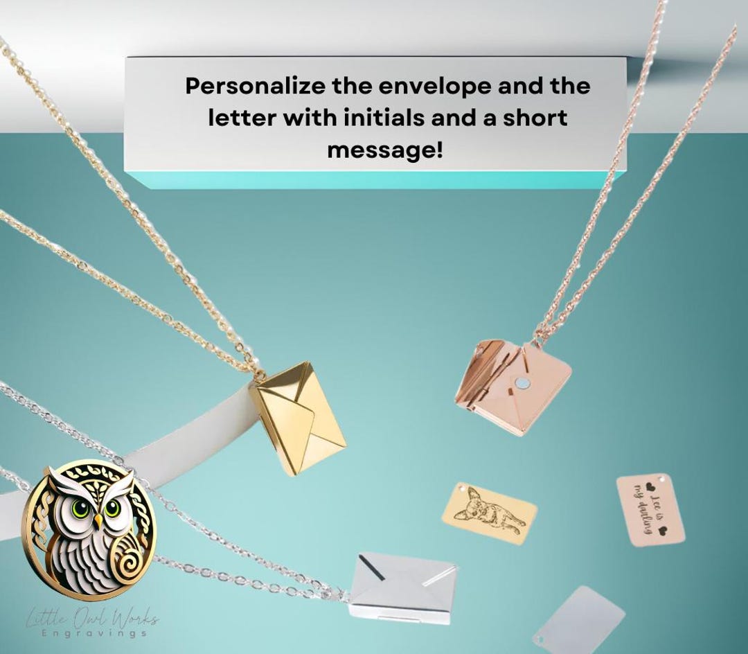 Papyrus Personalized Envelope Necklace - Etsy