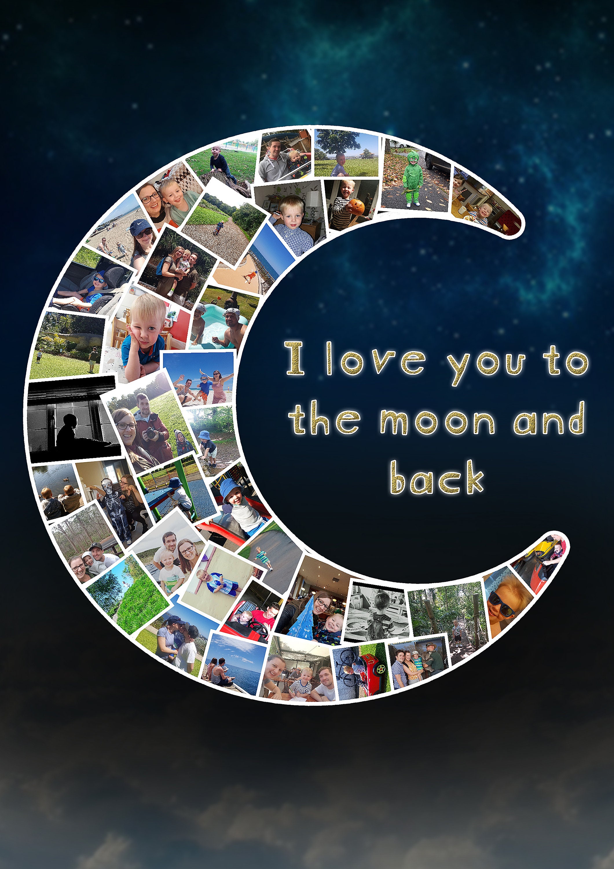 Half Moon Photo Collage Print/jpg/canvas Gift for Any Occasion - Etsy