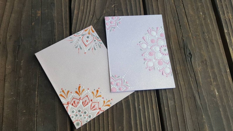 Handpainted greeting cards handpainted mandala mandala | Etsy