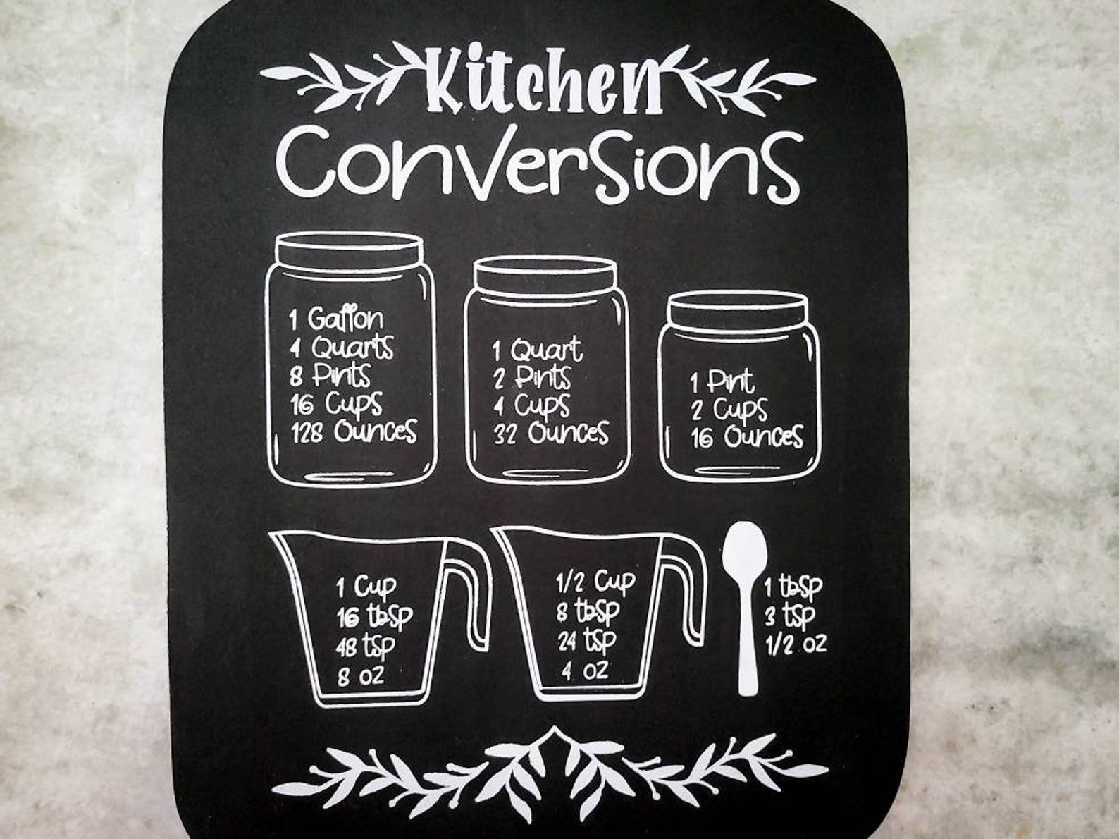 Kitchen Conversions Sign Kitchen Conversion Cutting Board - Etsy