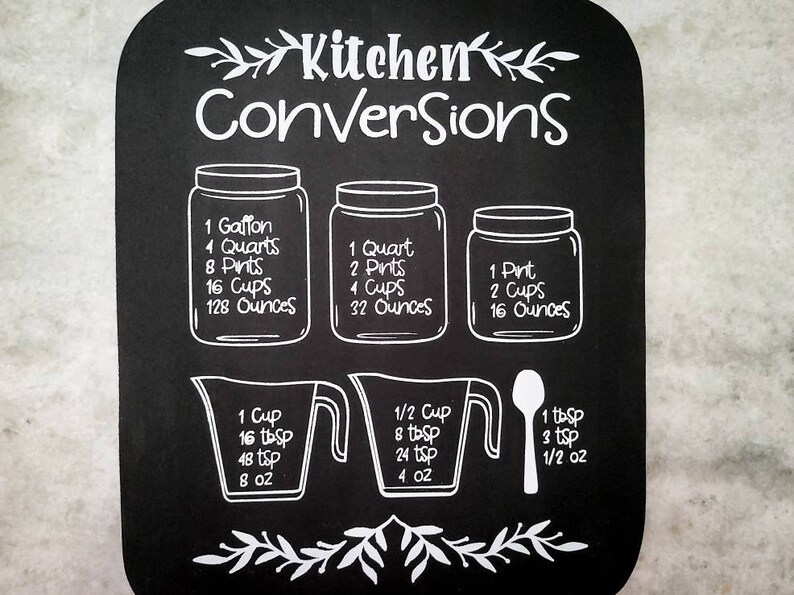 Kitchen Conversions Sign Kitchen Conversion Cutting Board - Etsy