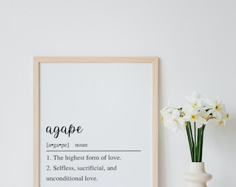 Agape Love Definition Print Love Definition Print INSTANT Digital ...
