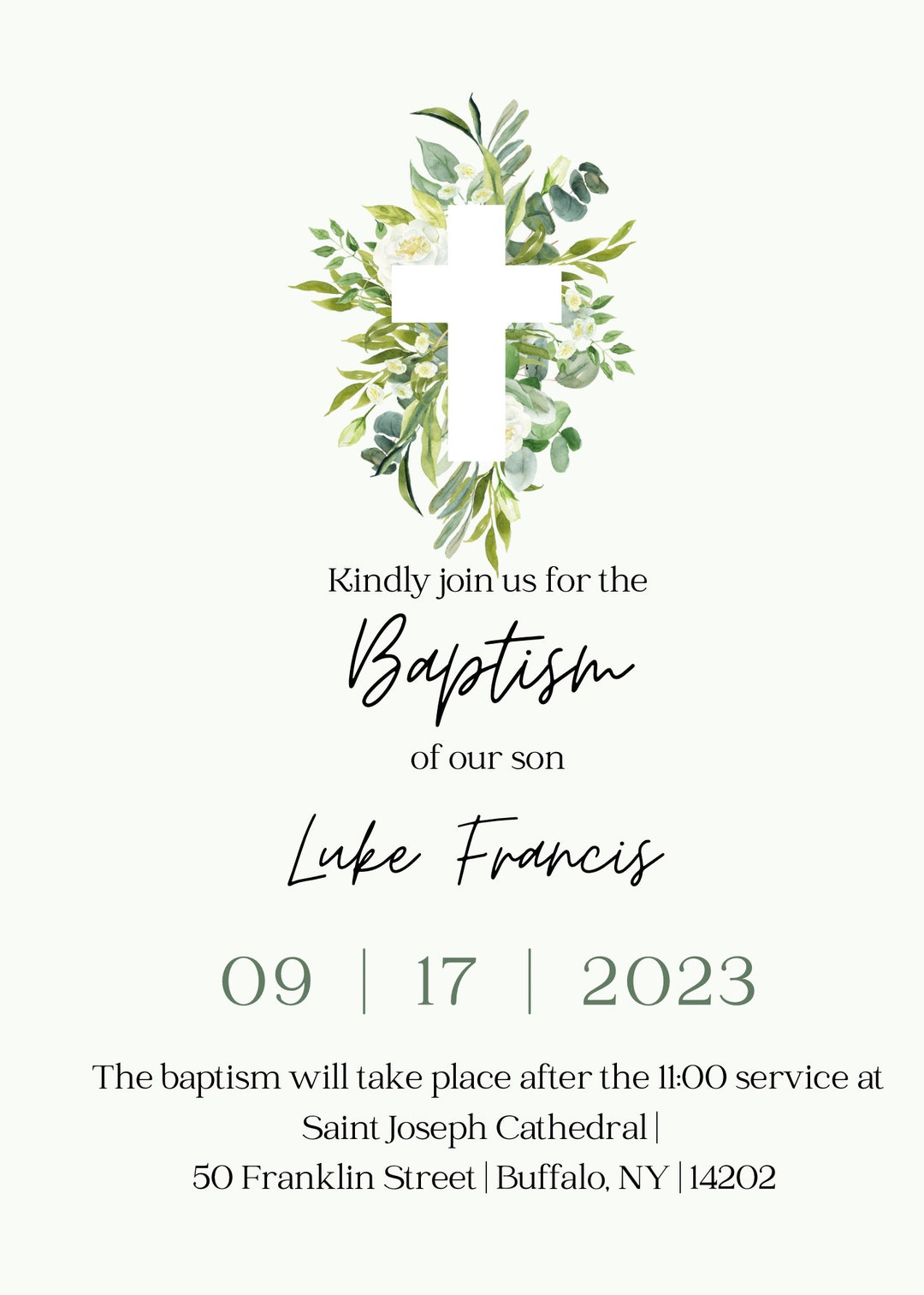 Editable Baptism Invitation Digital Download - Etsy