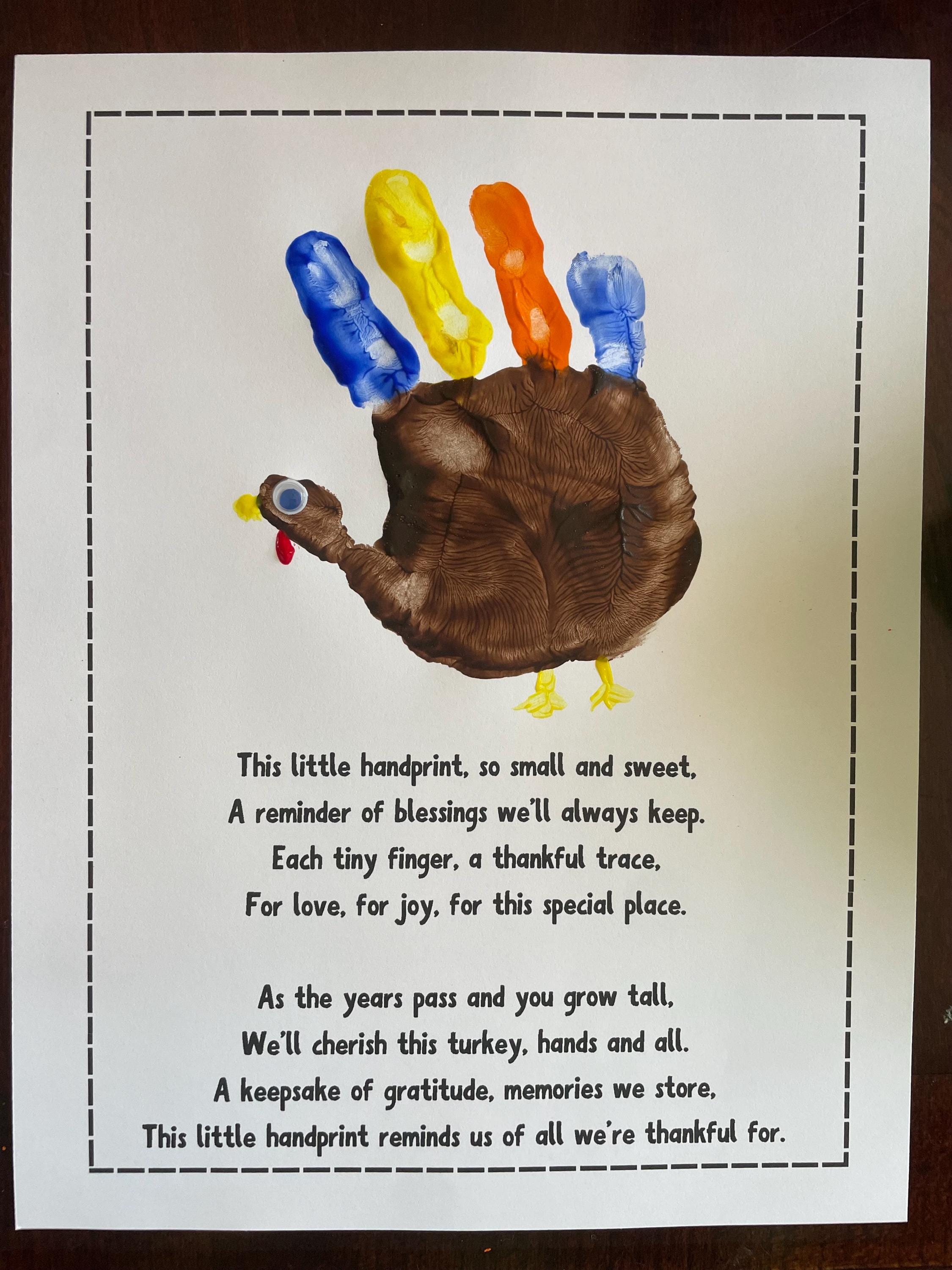 Thankful Turkey Handprint and Poem Thanksgiving/thankful Keepsake - Etsy