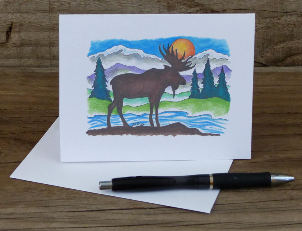 Moose and Bear in the Mountains, Note Cards, Blank Inside, Boxed Set of ...