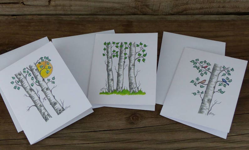 Aspen Tree Note Cards, Blank Inside, Boxed Set of Six, Gift Set ...