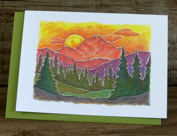 Paper Blank Cards Original Artwork Landscape Greeting Card etna.com.pe