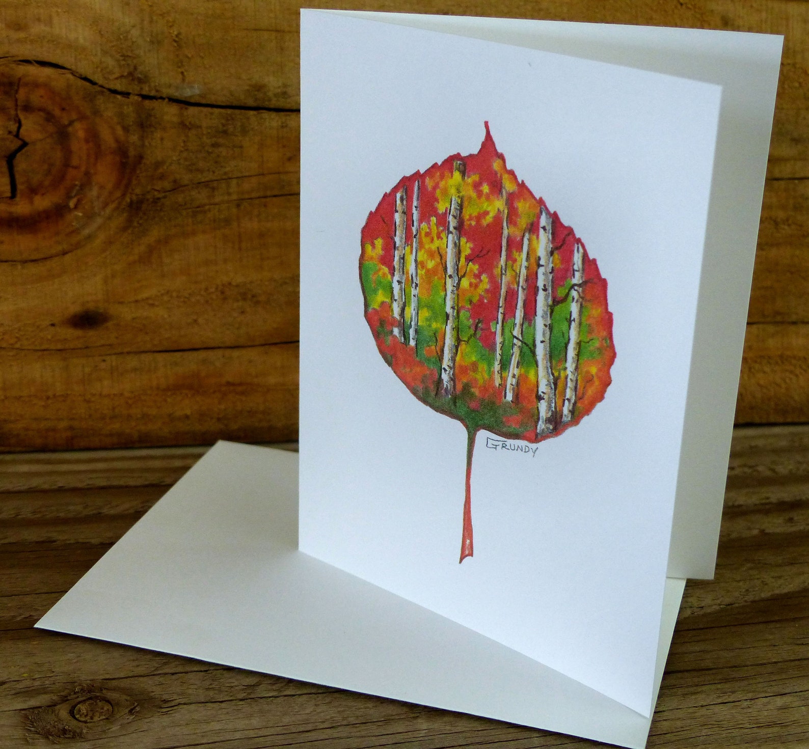 Aspen Leaf Note Cards, Blank Inside, Boxed Set of Six, Gift Set ...