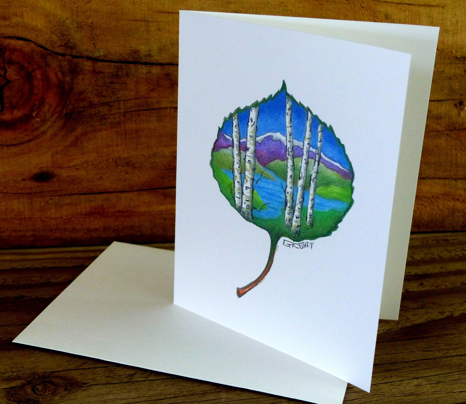 Aspen Leaf Note Cards, Blank Inside, Boxed Set of Six, Gift Set ...