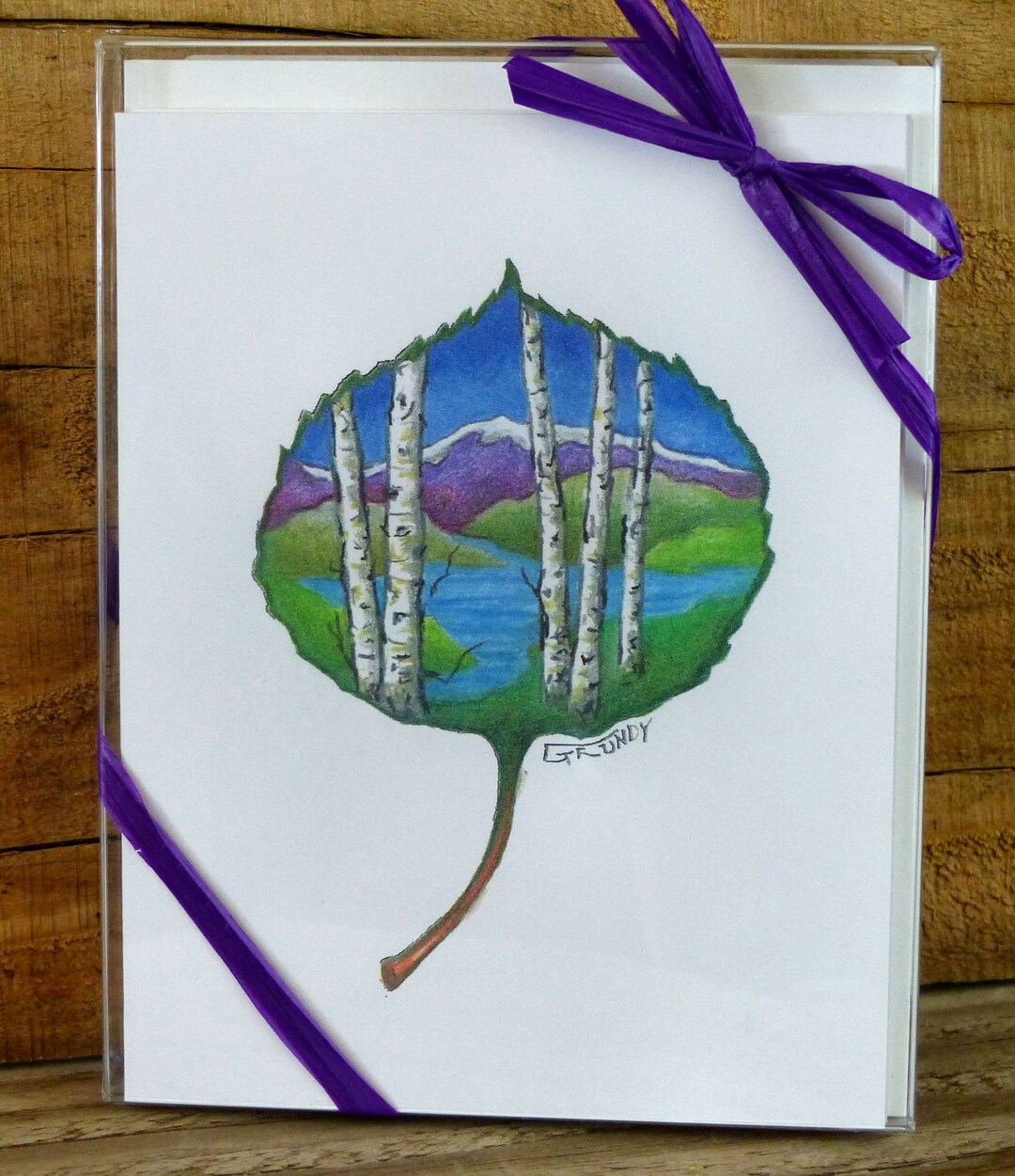 Aspen Leaf Note Cards, Blank Inside, Boxed Set of Six, Gift Set ...